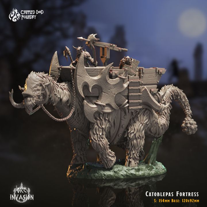 3d Printable Catoblepas Fortress By Crippled God Foundry 